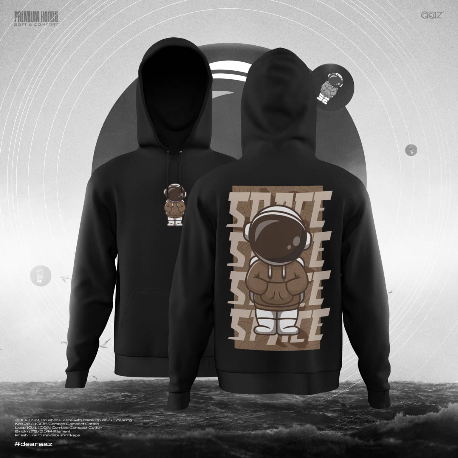 Premium Drop Shoulder Hoodie (Space) - AAZ