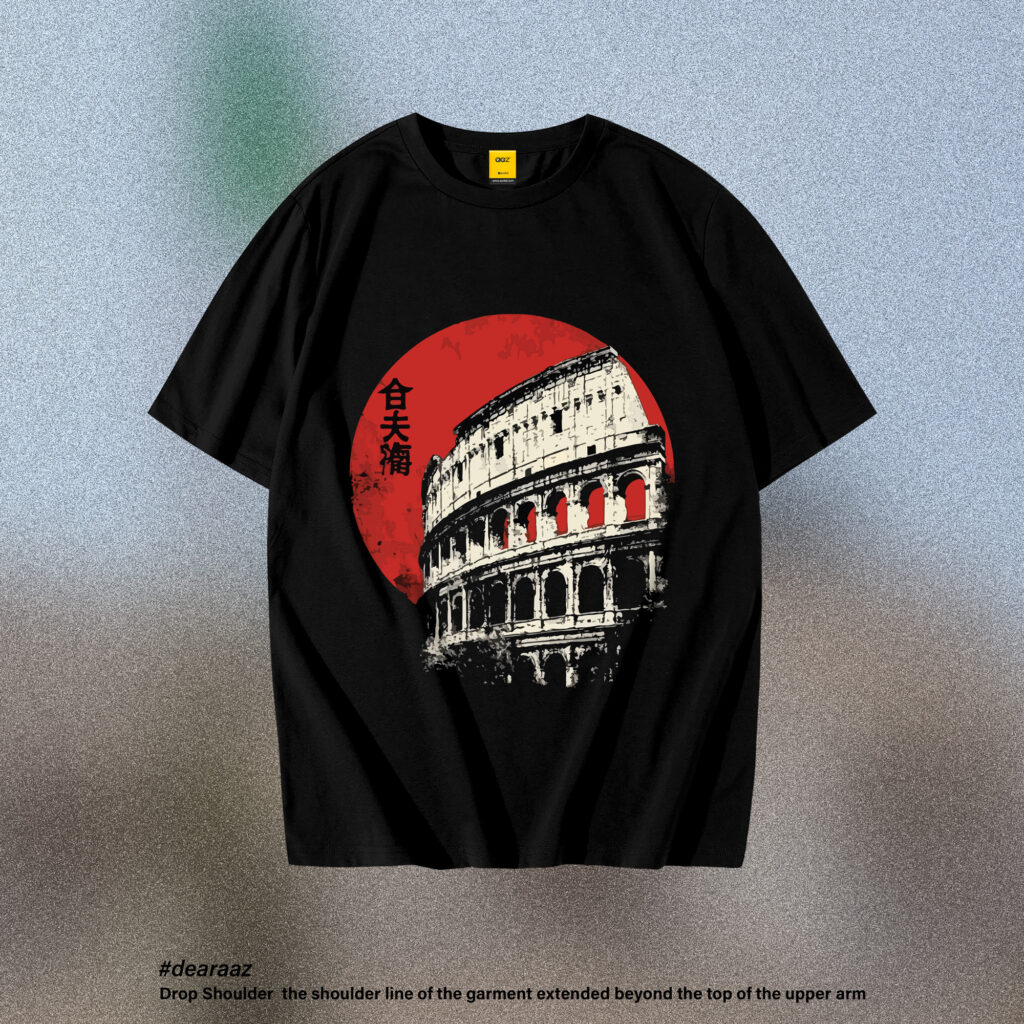 Drop Shoulder T-Shirt (Rome Colosseum) - AAZ